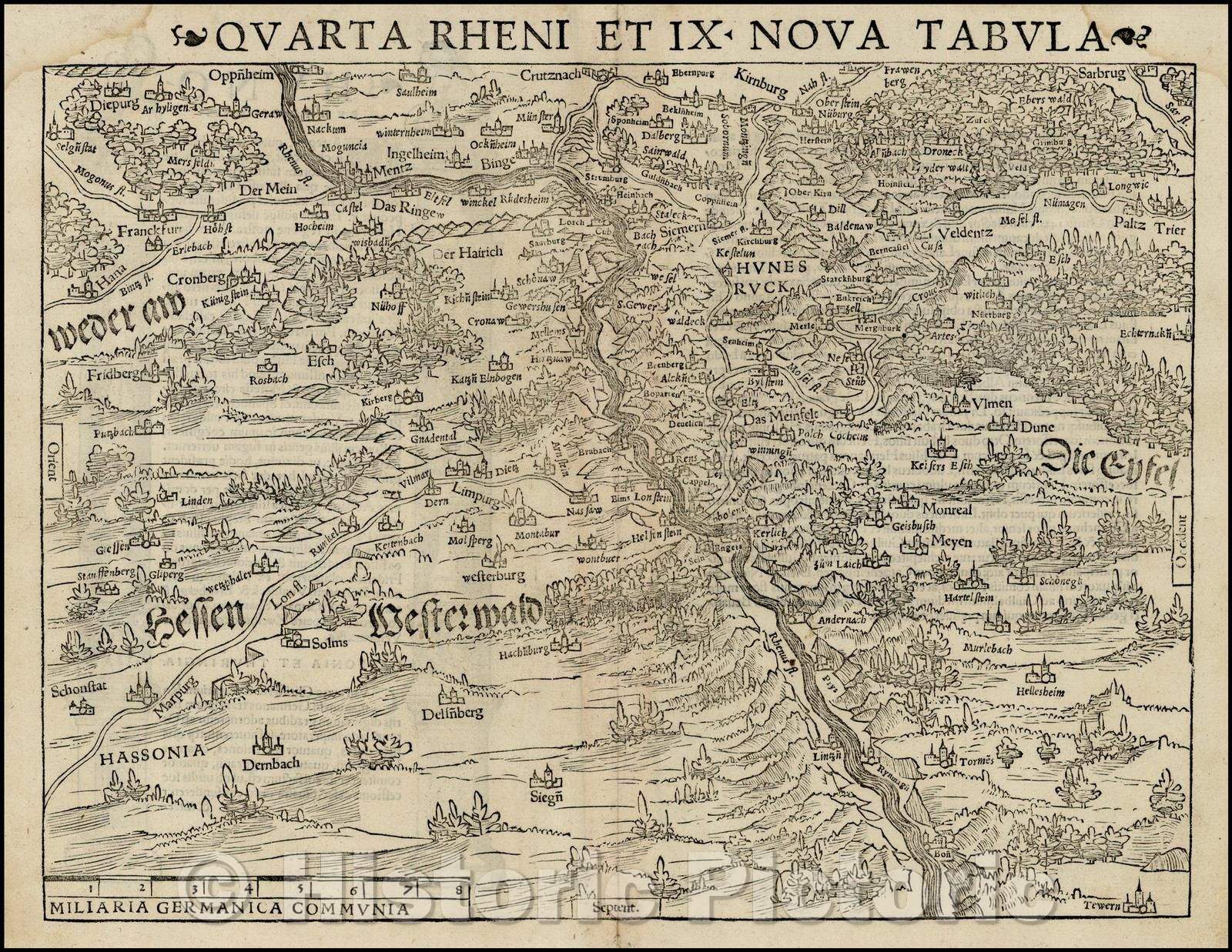 Historic Map - Quarta Rheni et IX Nova Tabula [Rhine River Valley]/Ren ...