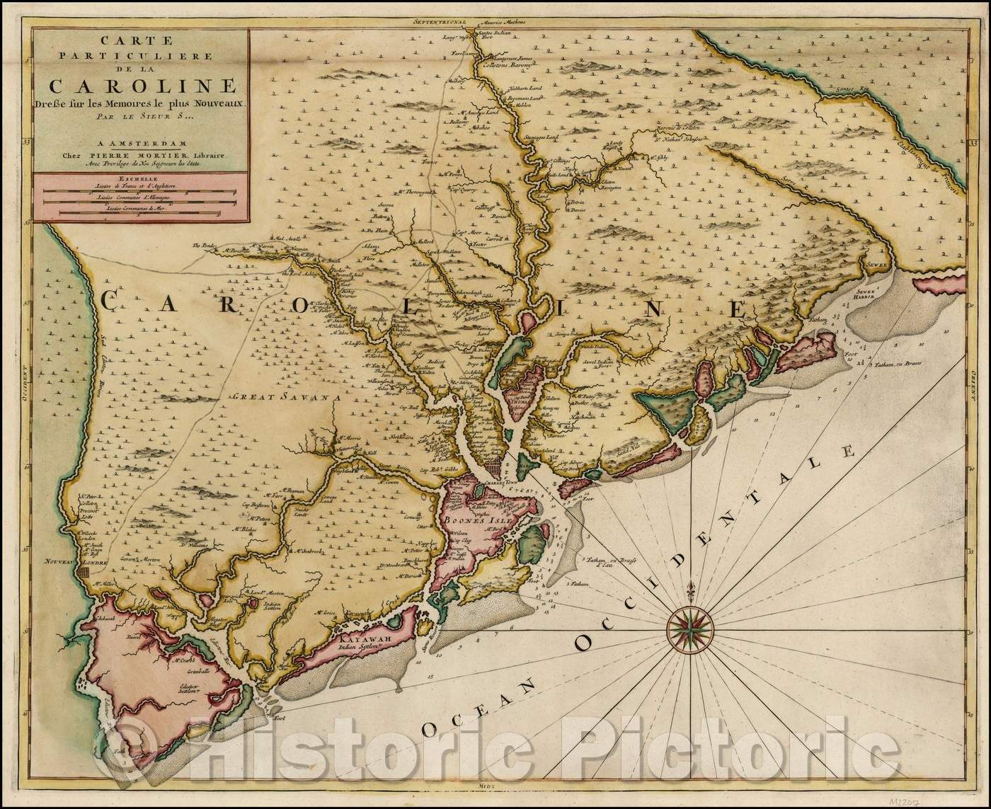 Historic Map - Carte Particuliere De La Caroline Dresse sur les Memoir ...