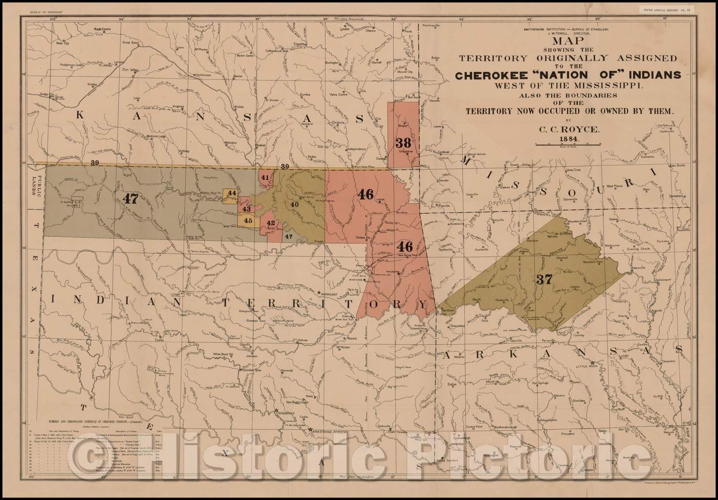 Historic Map - Map Showing The Territory Originally Assigned to the Ch ...