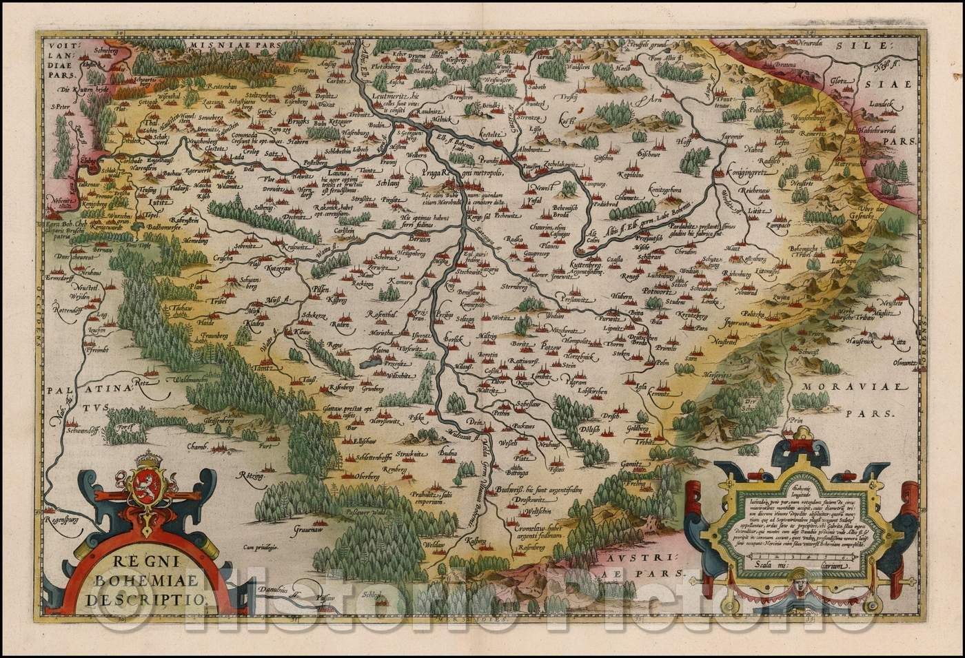 Historic Map - Regni Bohemiae Descriptio, 1573, Abraham Ortelius - Vin ...