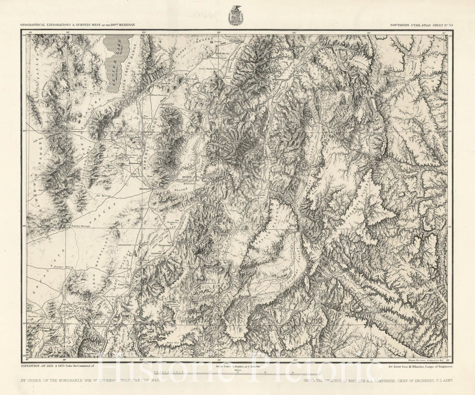 Historic Map - Southern Utah - Atlas Sheet Number 59, 1877, George M ...