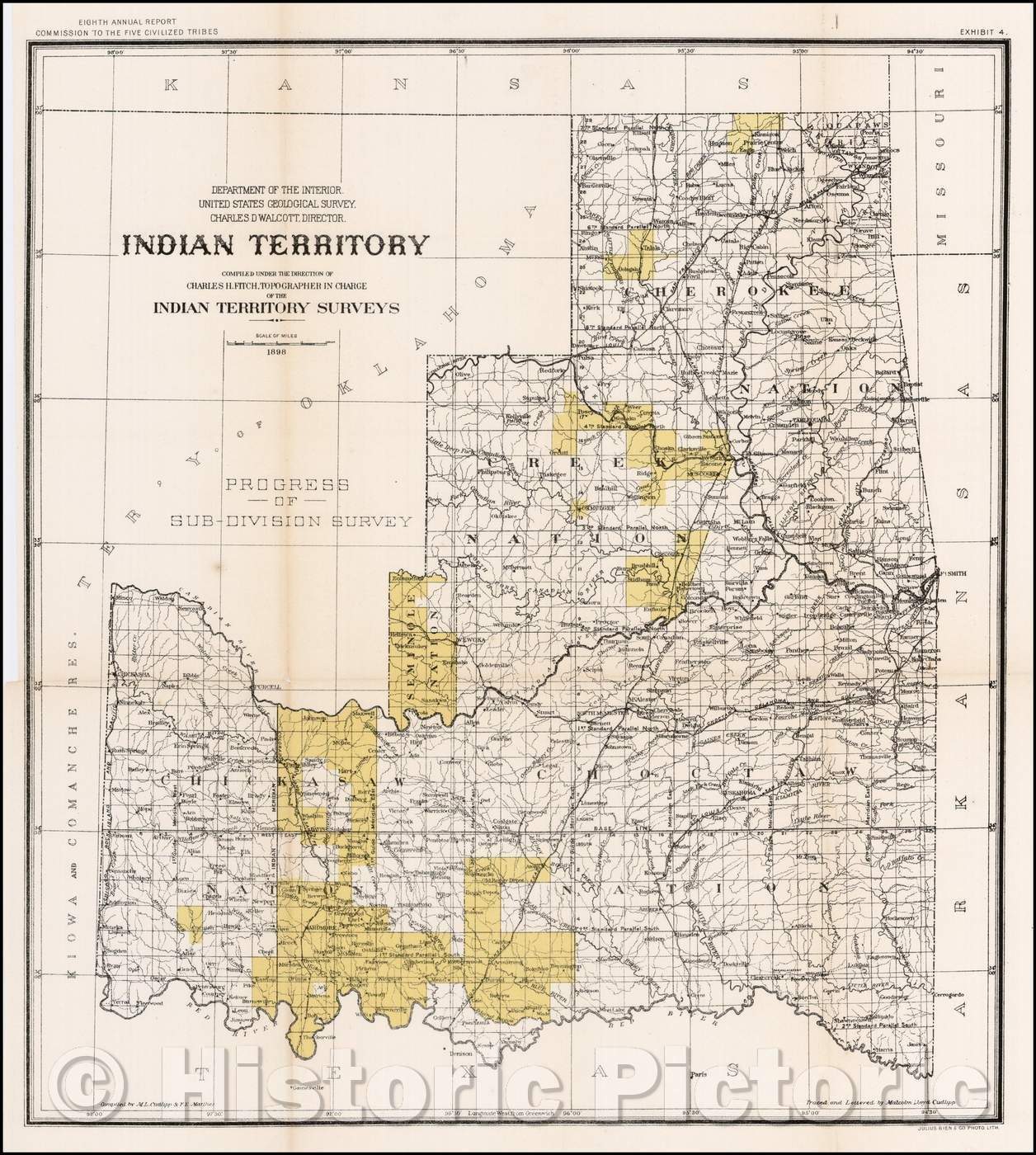 Historic Map - Indian Territory, 1906, United States Department of the ...