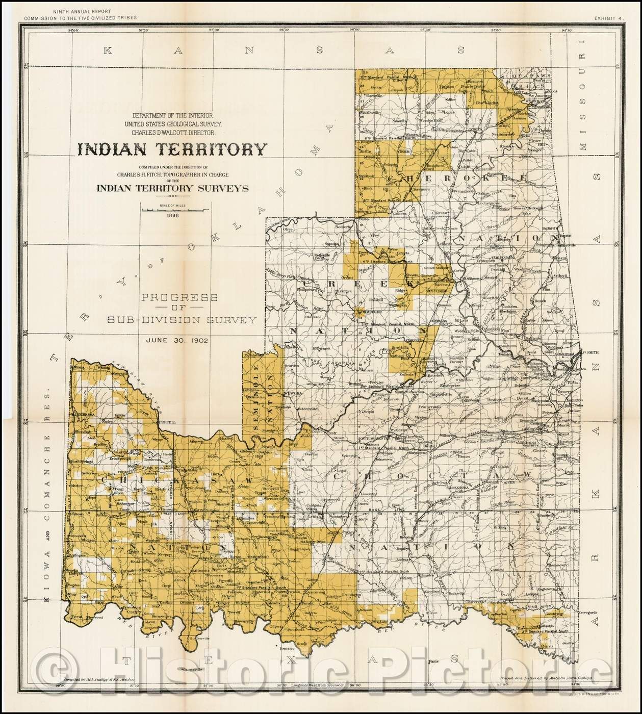 Historic Map - Indian Territory, 1902, United States Department of the ...