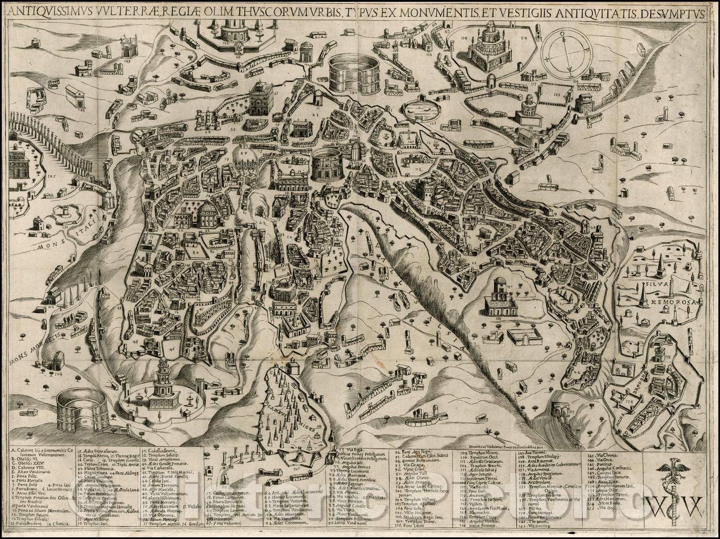 Historic Map - Antiquissimus Vulterrae Regiae Olim Thuscorum Urbis Typ ...