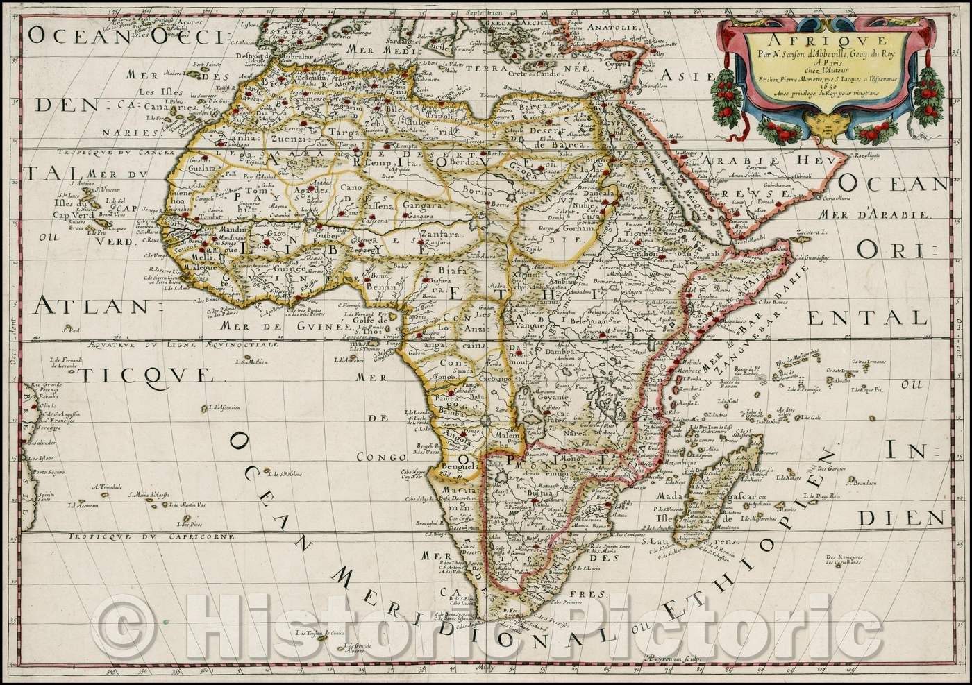 Historic Map - Afrique, 1650, Nicolas Sanson v2 – Historic Pictoric