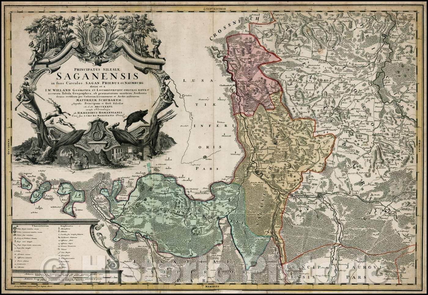 Historic Map - Principatus Silesiae Saganensis in suos Circulos Sagan ...