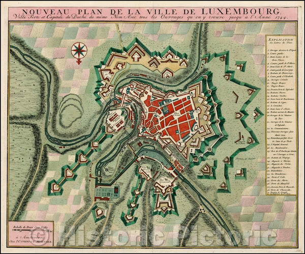 Historic Map - Nouveau Plan De La Ville De Luxembourg. Ville Forte et ...