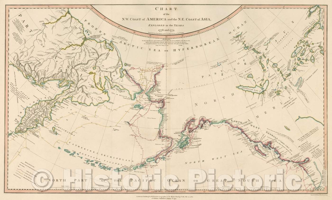 Historic Map - Chart of the NW Coast of America and the NE Coast of As ...