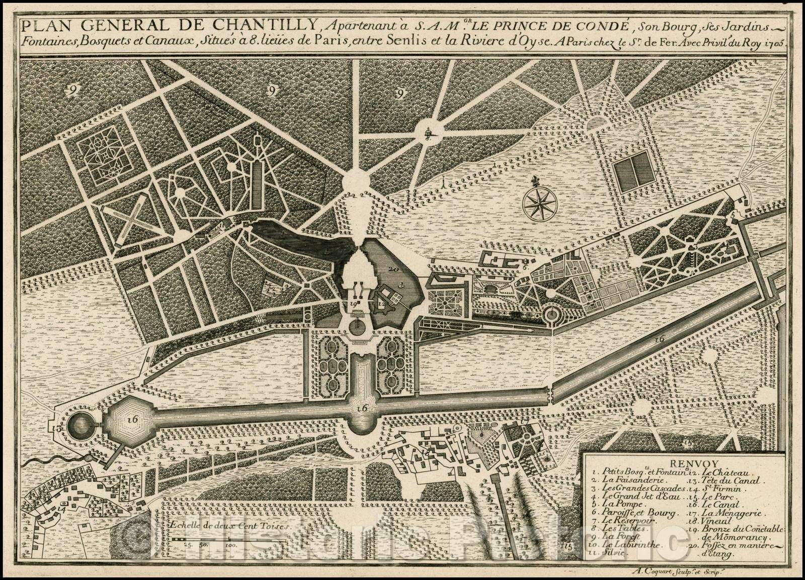 Historic Map - Plan General De Chantilly, Apartenant a S.A.M. Gr. Le P ...