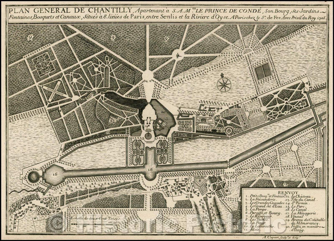 Historic Map - Plan General De Chantilly, Apartenant a S.A.M. Gr. Le P ...