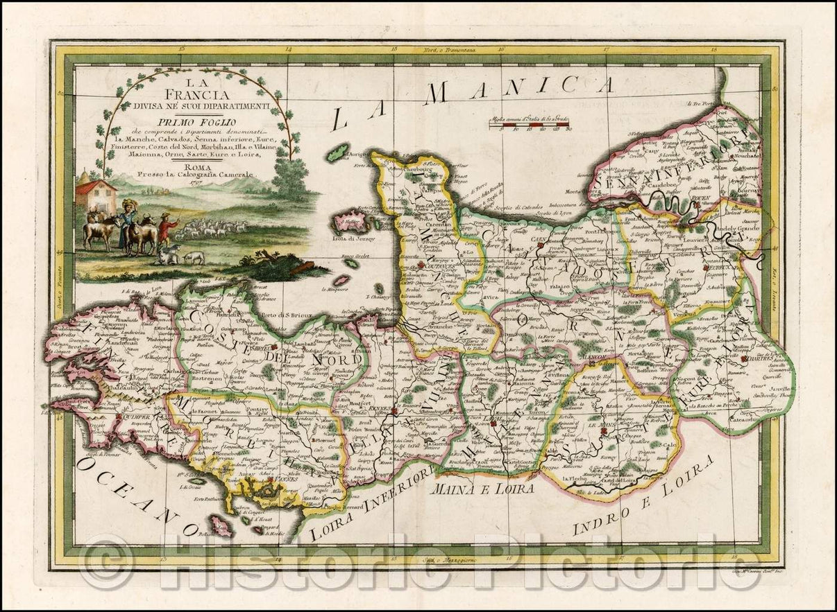 France Brittany Departments 1797 Historical Map Print – Historic Pictoric