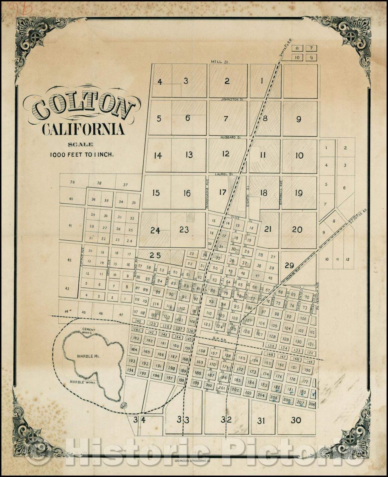 Historic Map - Colton, California [Including Manuscript Annotations ...