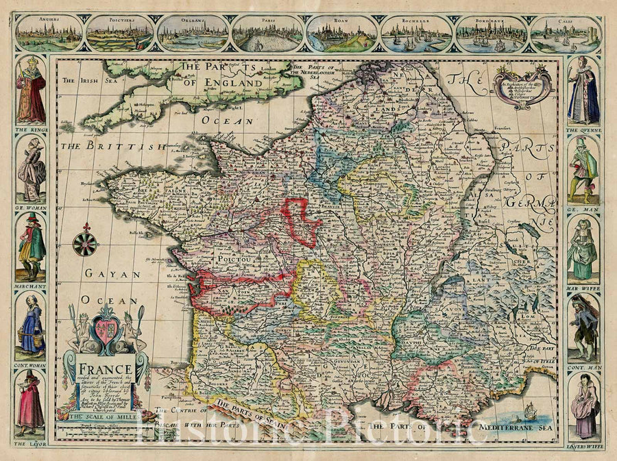 Historic Map - France revised and augmented the attires of the French ...