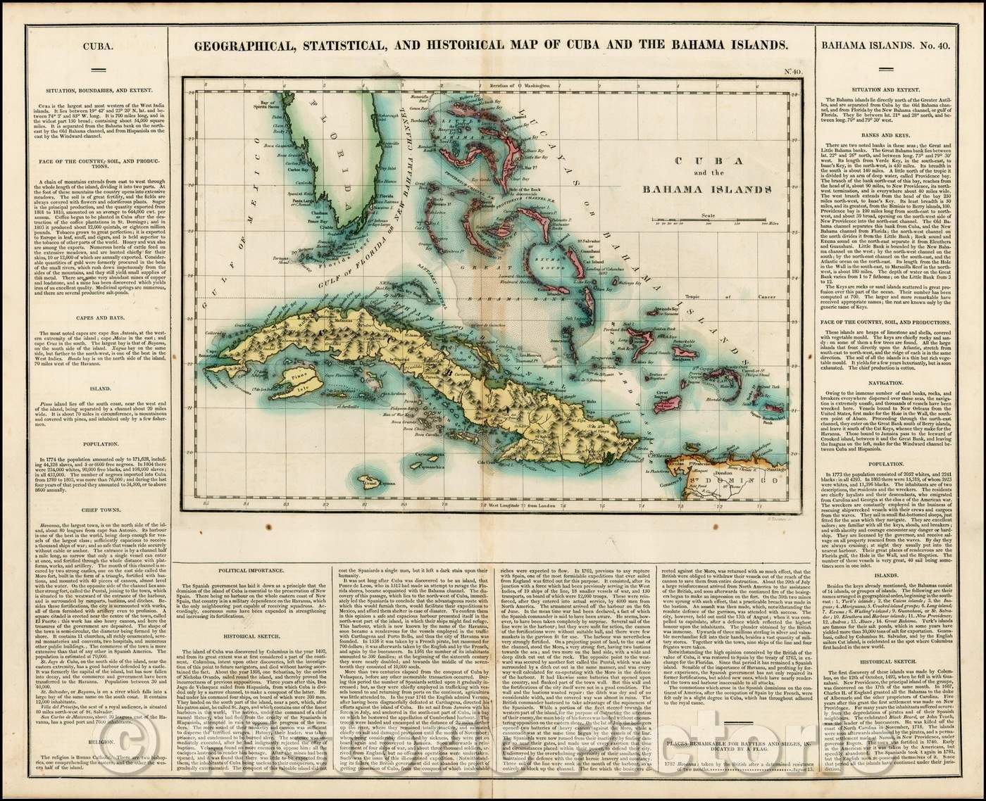 Historic Map - Geographical, Statistical and Historical Map of Cuba an ...