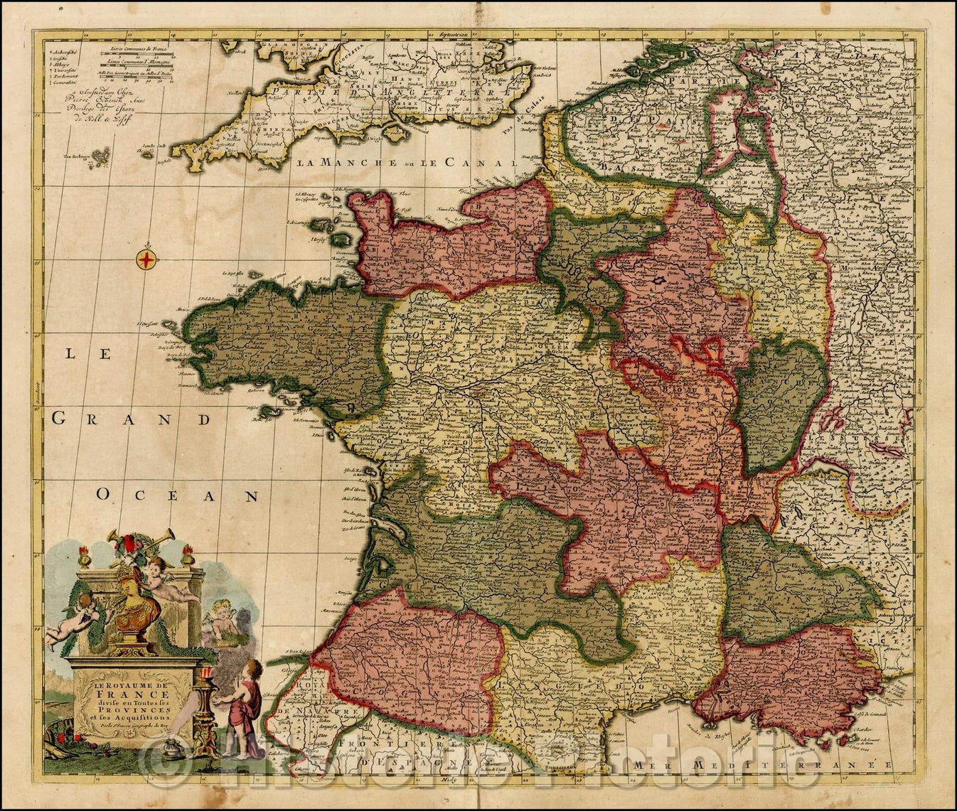 The Kingdom of France and its Provinces - 1700s Map – Historic Pictoric