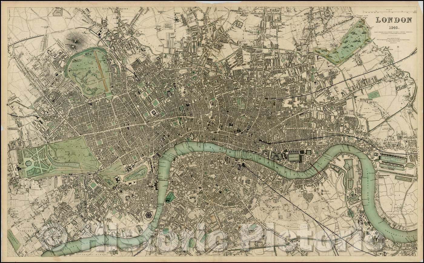 Historic Map - London, 1843, SDUK v1 – Historic Pictoric