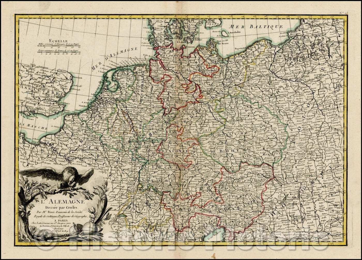 Historic Map - L'Alemagne Divisee pars Cercles/Map showing the German ...