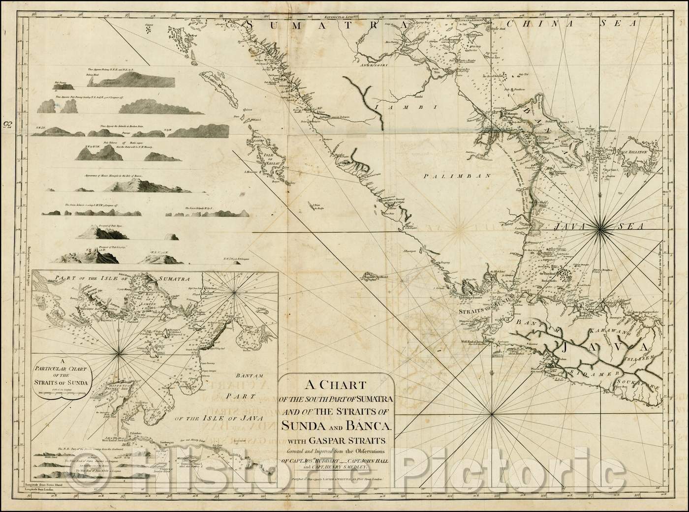 Historic Map - A Chart of the South Part of Sumatra and of the Straits ...