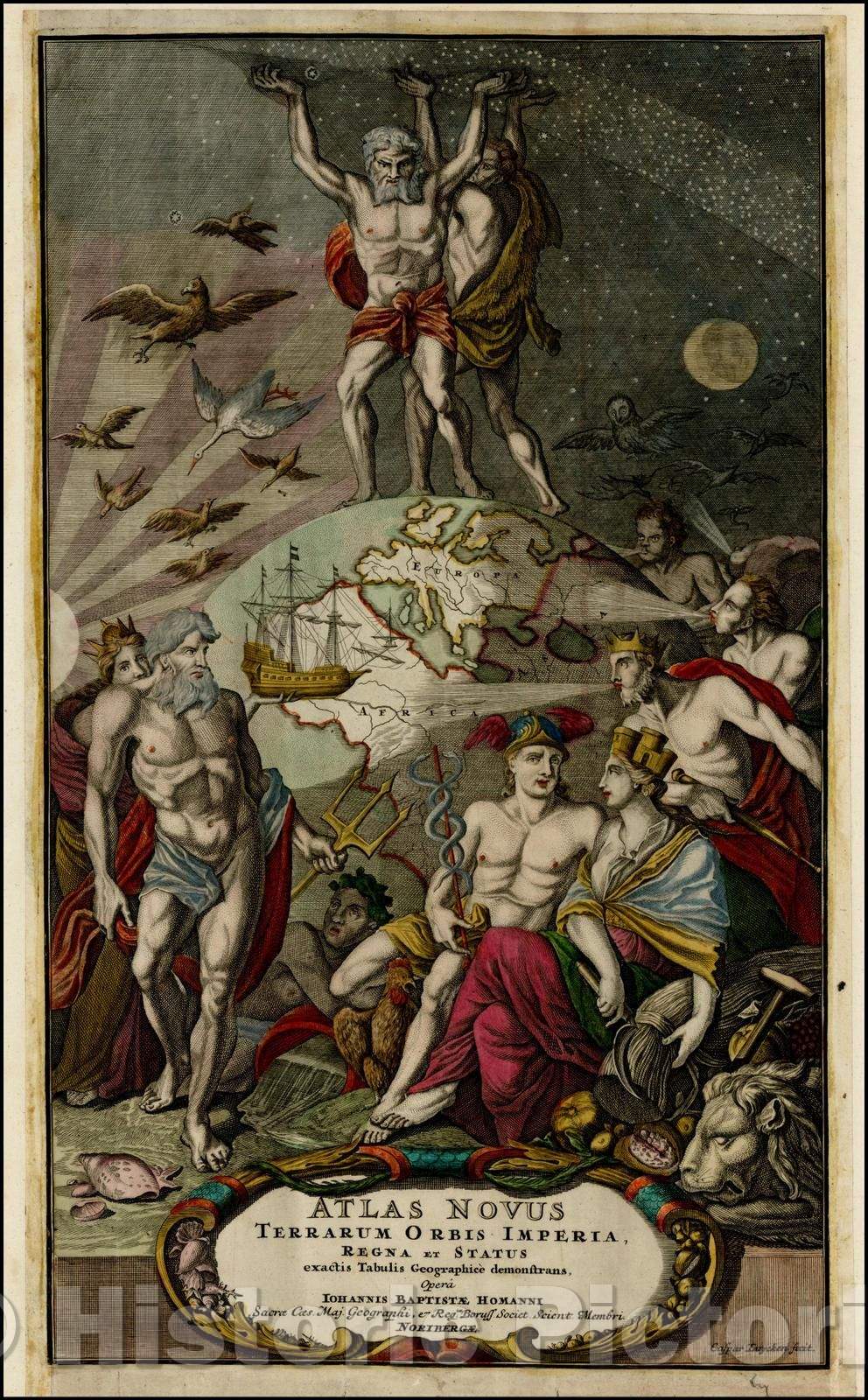 Historic Map - Title Page Atlas Novus Terrarum Orbis Imperia Regna et ...