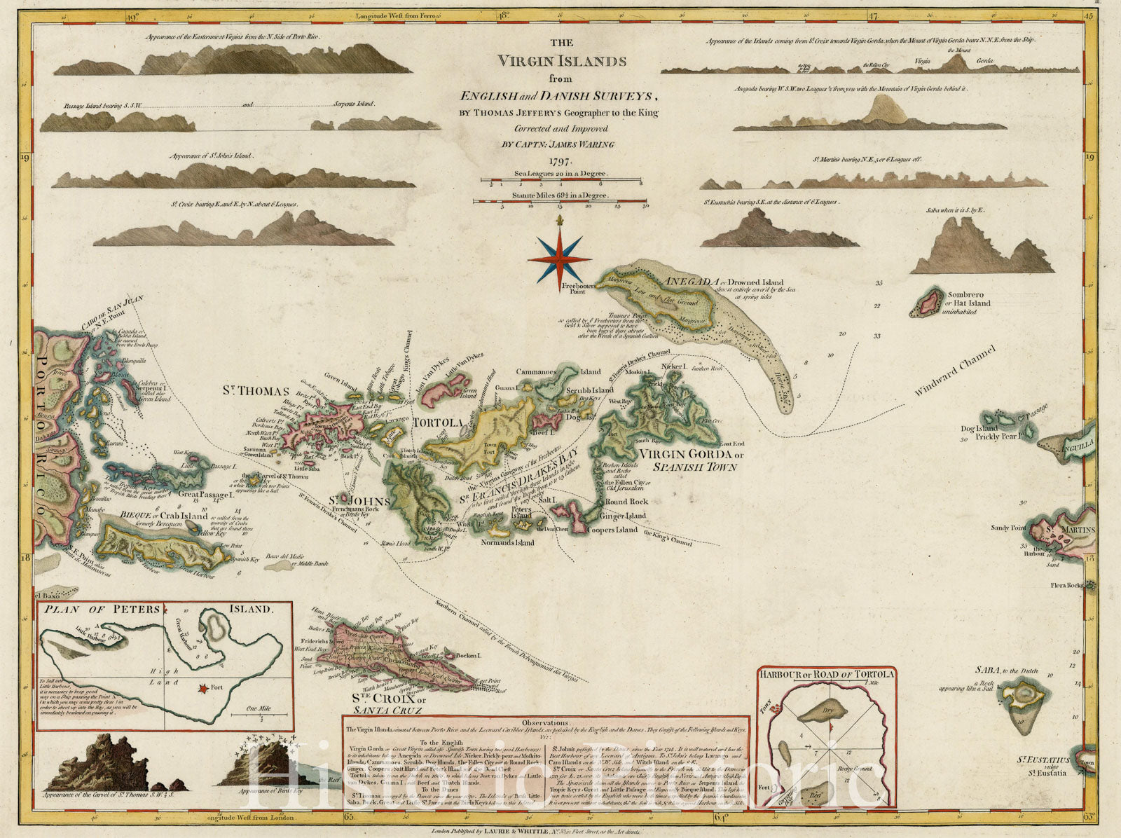 Historic Map - The Virgin Islands from English and Danish Surveys, 179 ...