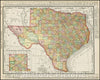Historic Map - Texas, 1895, Rand McNally & Company - Vintage Wall Art ...