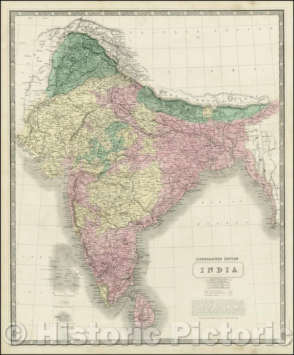 Historic Map - India, 1848, W. & A.K. Johnston - Vintage Wall Art ...