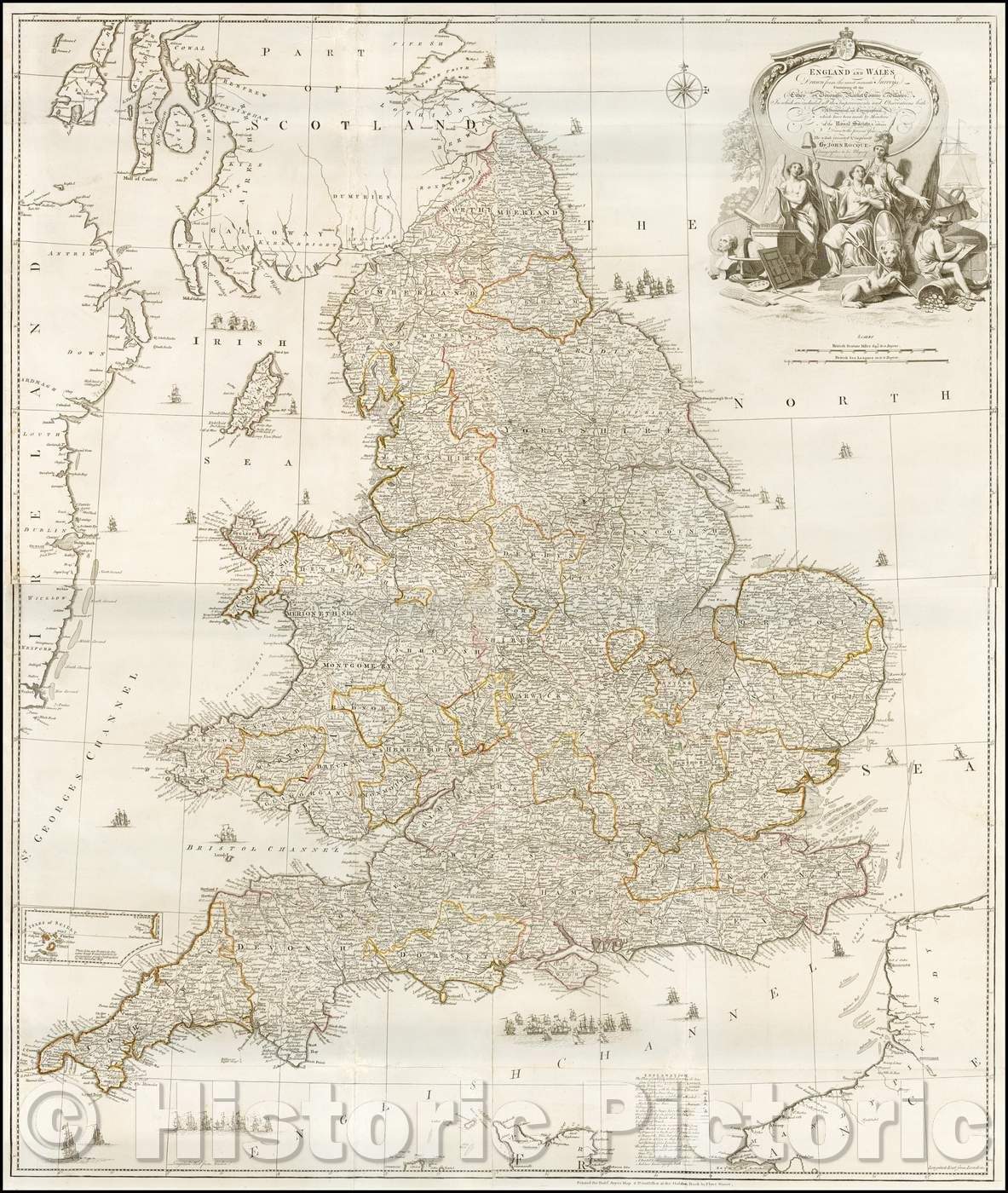 Historic Map - England and Wales, 1780, Robert Sayer - Vintage Wall Ar ...