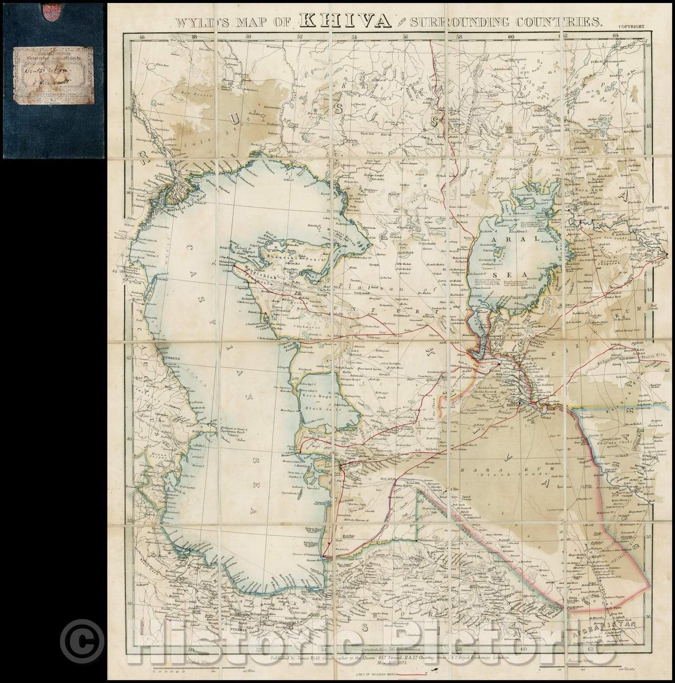 Historic Map - Wyld's Map of Khiva and Surrounding Countries, 1873, Ja ...