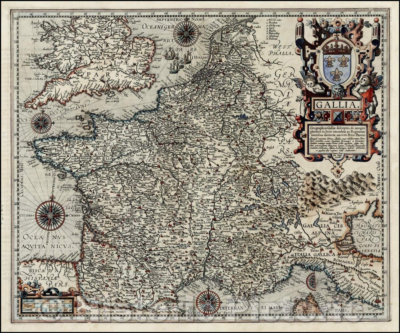 Historic Map - Gallia Geographica Galliae descriptio, de integro pluri ...
