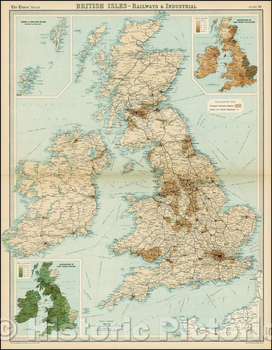 Historic Map - British Isles-Railways & Industrial, 1922, Times Atlas ...