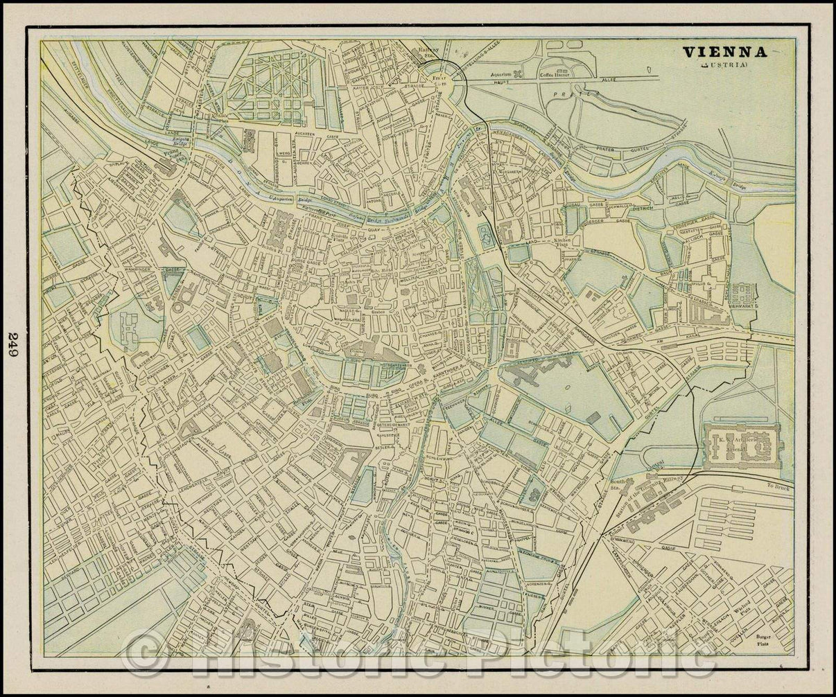 Historic Map - Vienna (Austria) / 18th-century View of Vienna, 1892, G ...