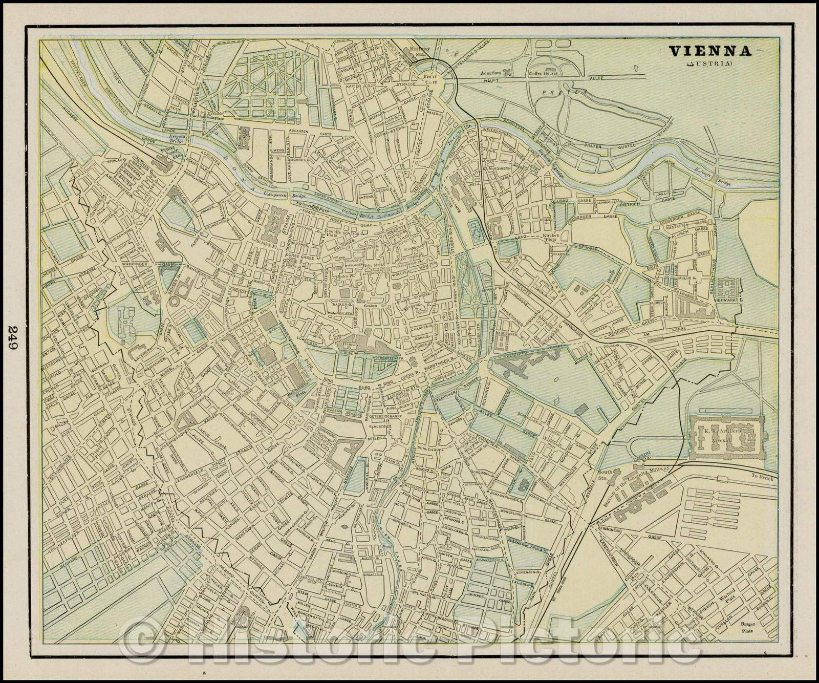 Historic Map - Vienna (Austria) / 18th-century View of Vienna, 1892, G ...