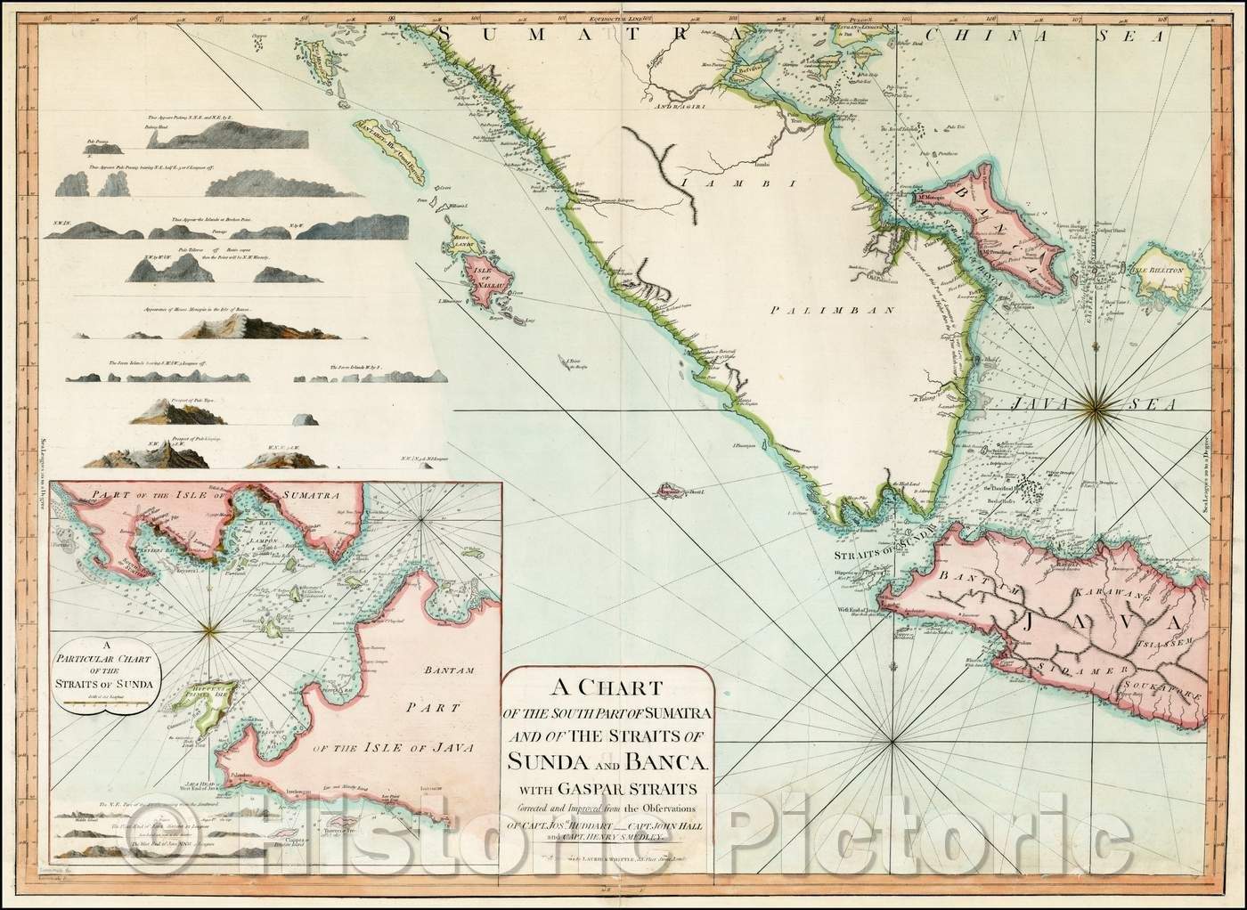 Historic Map - A Chart of the South Part of Sumatra and of the Straits ...