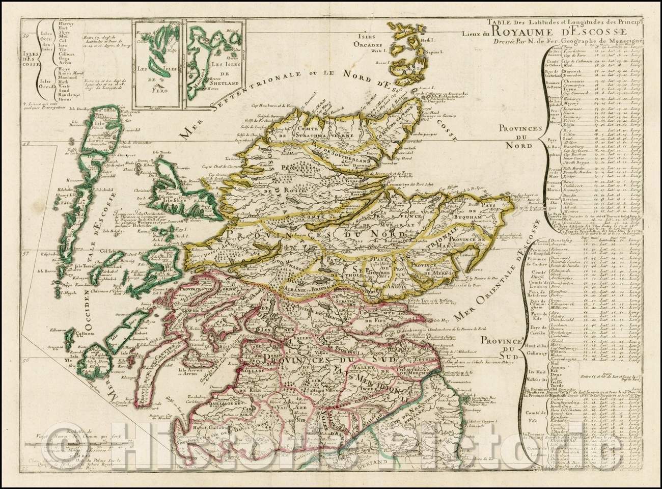 Historic Map - (Scotland) Royaume D'Ecosse/Map of Scotland, including ...