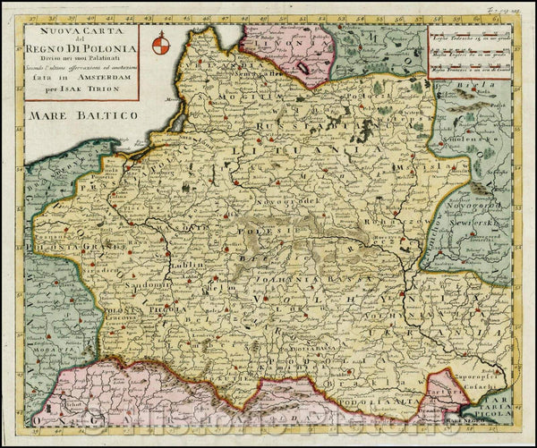 Historic Map - Nuova Carta Del Regno Di Polonia Diviso nei suoi Palati ...