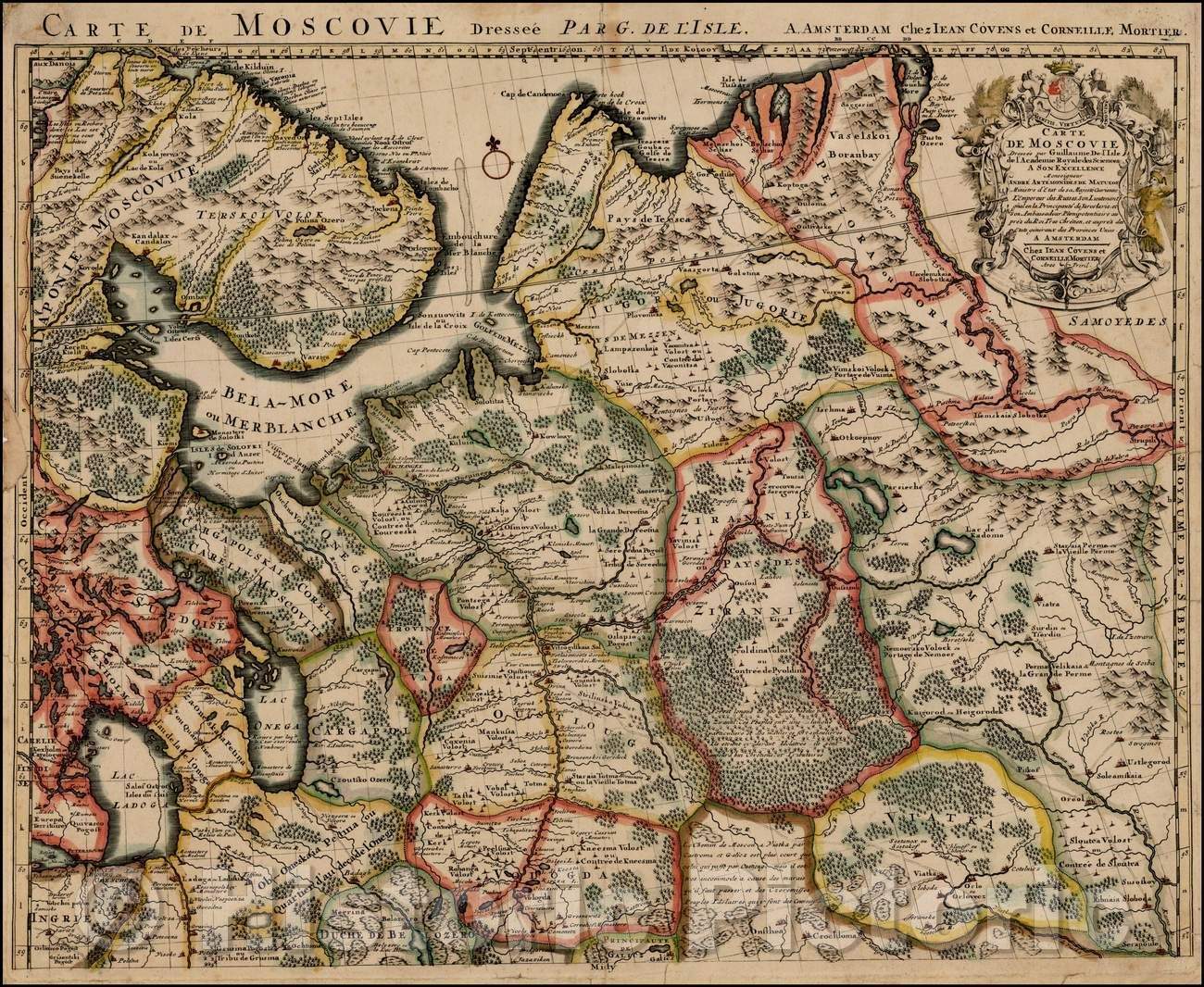 Historic Map - Carte de Moscovie dresse par G. de L'Isle/Muscovy Card ...