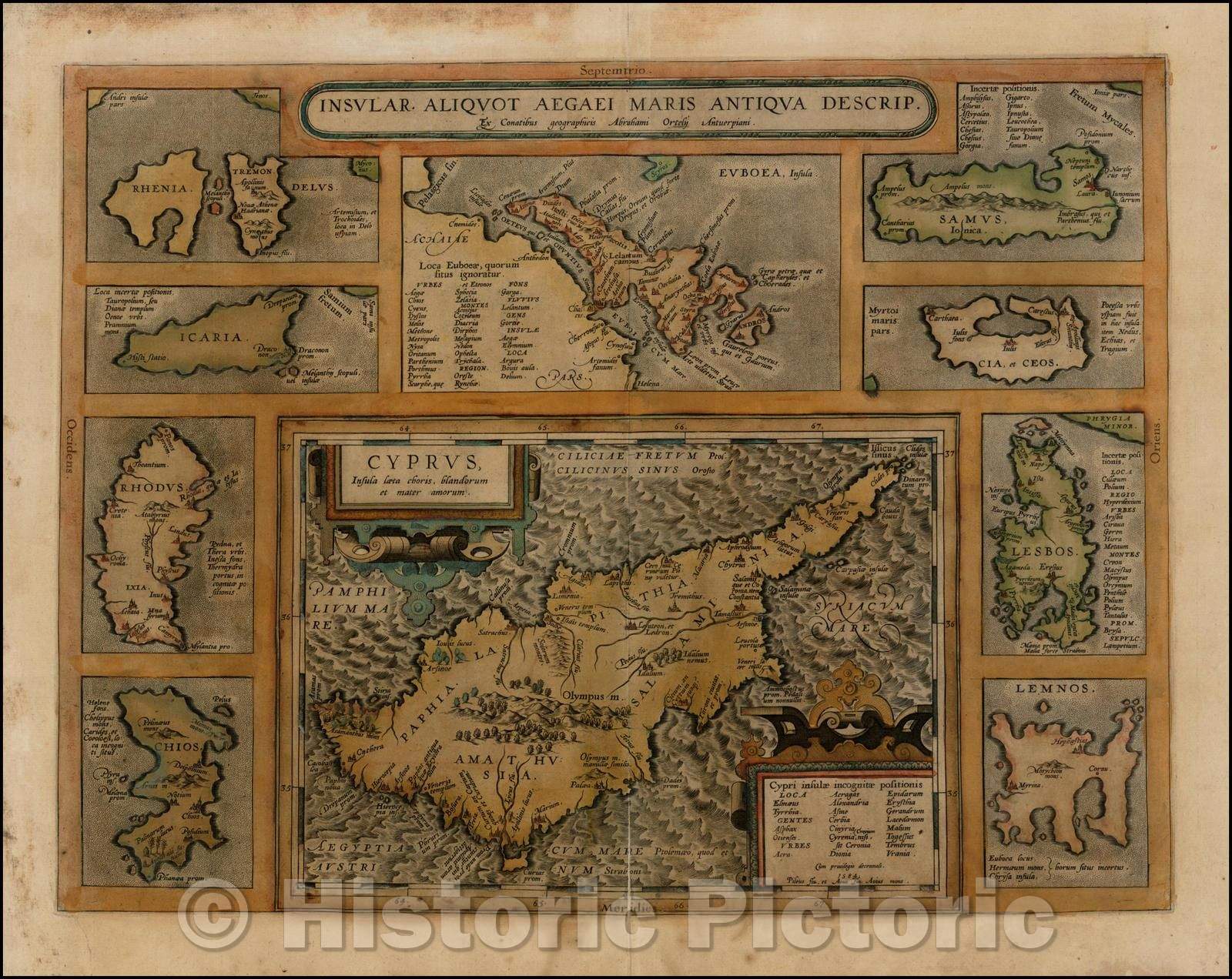 Historic Map - Insular Aliquot Aegaei Maris Antiqua Descrip, 1584, Abr ...