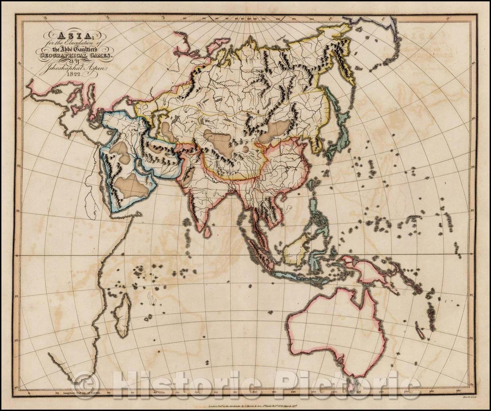Historic Map - Asia, for the Elucidation of the Abee Gaultiers Geograp ...