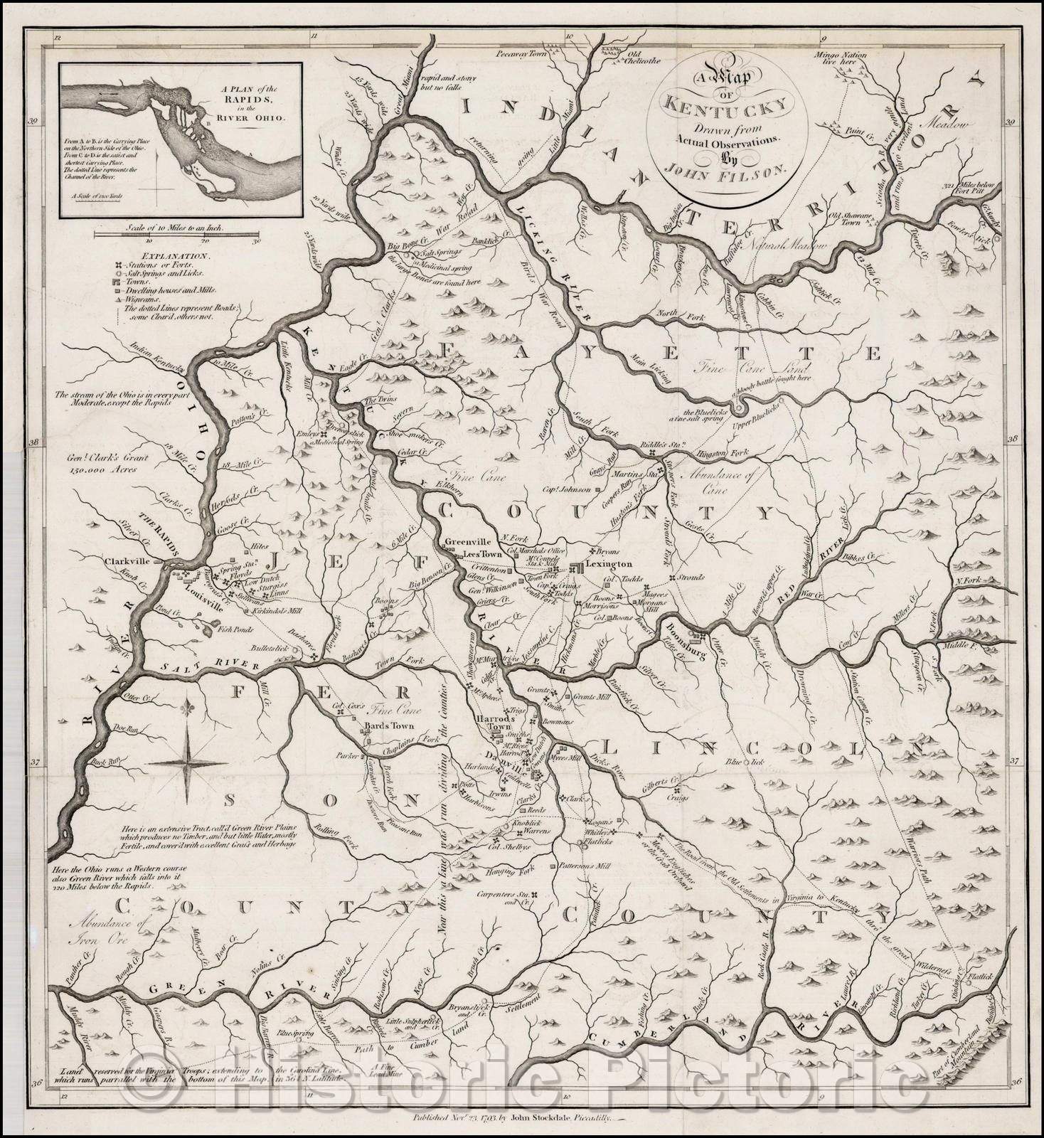 Historic Map - A Map of Kentucky, 1793, John Filson v1 - Historic Pictoric