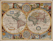 Historic Map - A New and Accurat Map of the World Drawne, 1651, John S ...