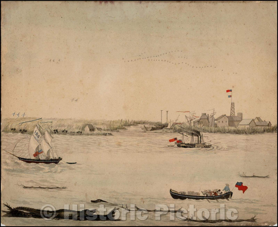 Historic Map - La Balise, Louisiana, from the Mississippi River, Water ...