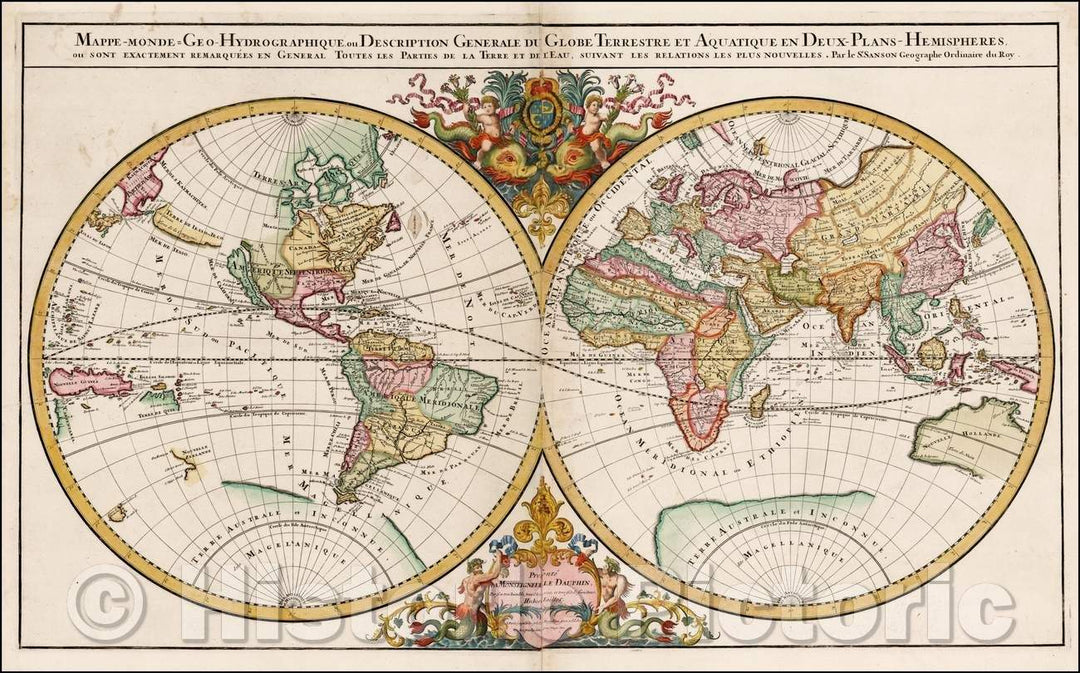 Historic Map - Mappe-Monde Geo-Hydrographique, Plans-Hemispheres/Geo-H – Historic Pictoric
