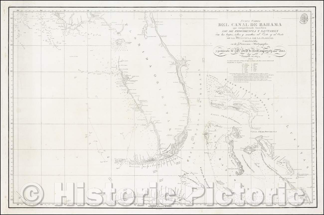 Historic Map - Nueva Carta Del Canal De Bahama que comprehende tambien ...
