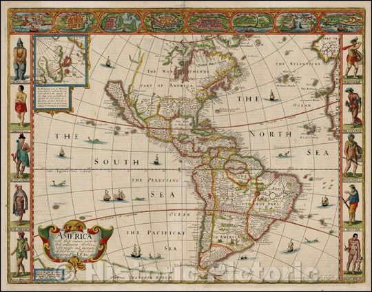 Historic Map - America with those known parts in that unknowne worlde ...