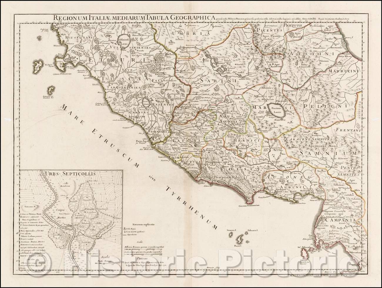 Historic Map - Regionum Italiae Mediarum Tabula Geographica :: Italy,E ...