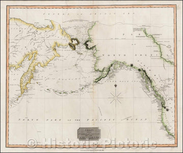 Historic Map - Chart of the Northern Passage Between Asia & America, 1 ...