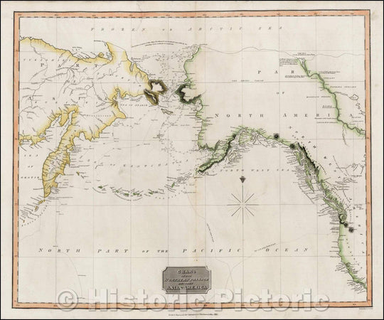 Historic Map - Chart of the Northern Passage Between Asia & America, 1 ...