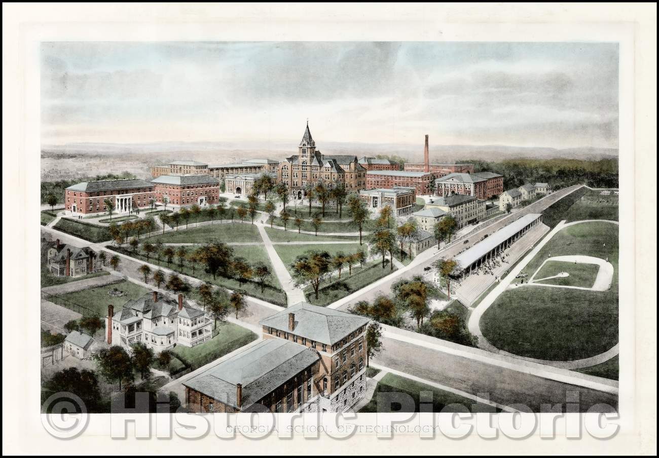 Historic Map - Georgia School of Technology, 1911, Littig & Company ...