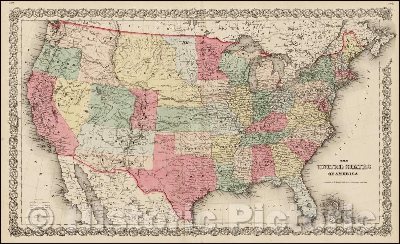 Historic Map - Colton's United States of America [Colona named], 1859 ...
