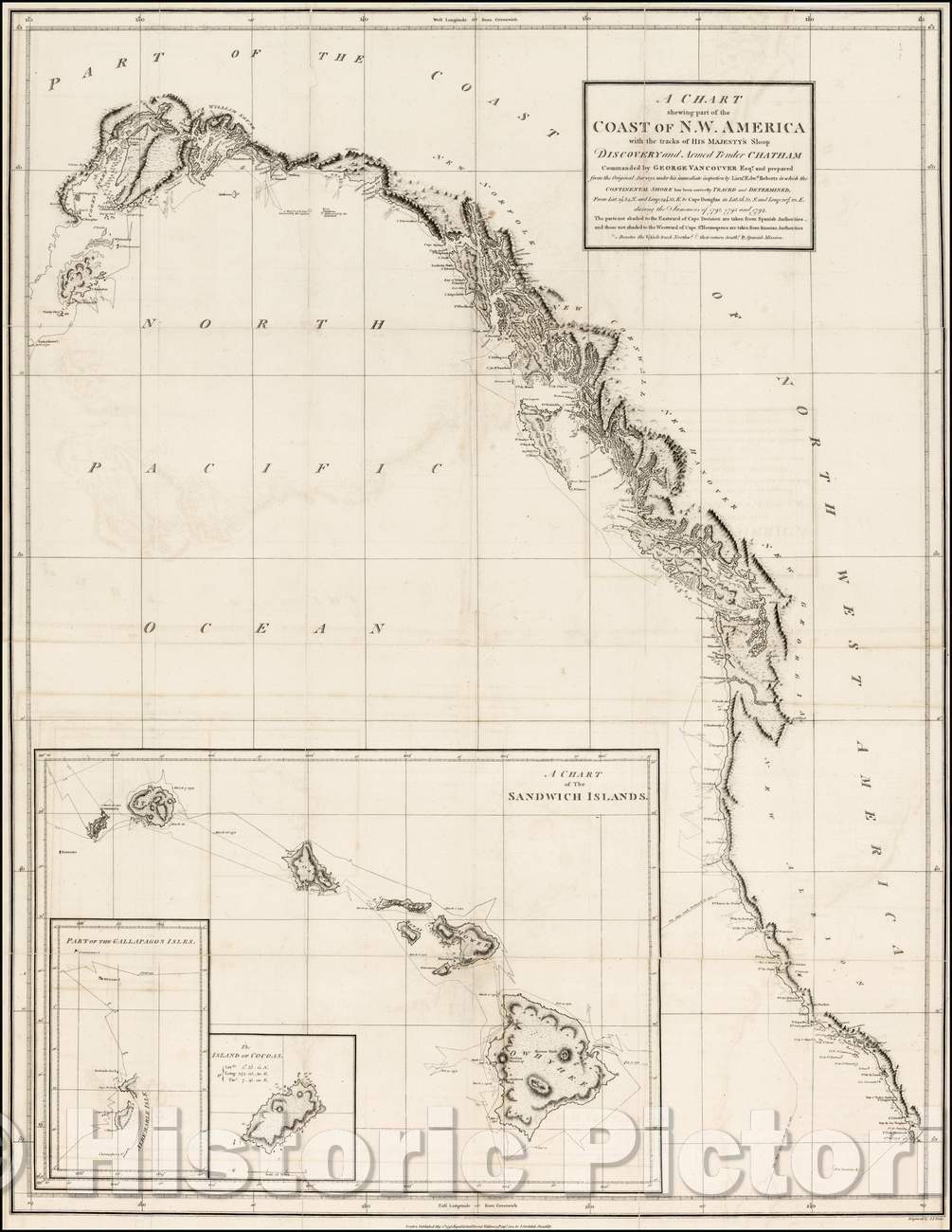 Historic Map - A Chart Shewing Part of the Coast of N.W. America, with ...